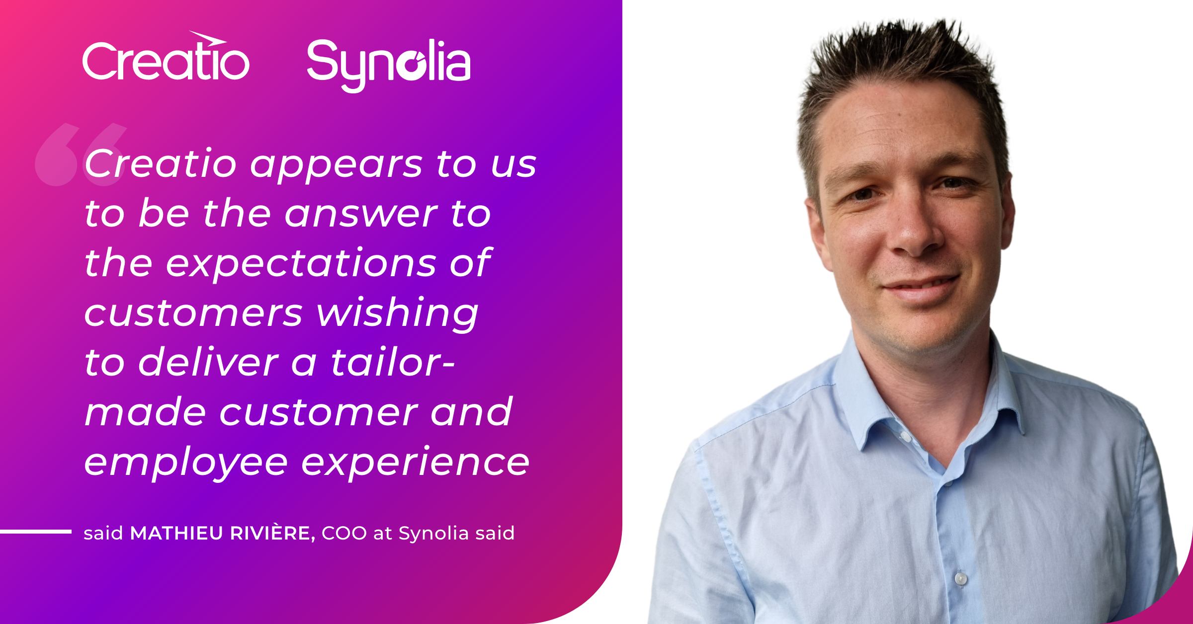 Creatio announces partnership with Synolia, CRM expert for over 20 years | Creatio
